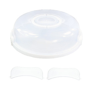 ATRDTO 12inch Portable Pie Carrier with Lid and Cupcake Muffin Tart Cookie Keeper Food, for Wedding Party Baby Shower Party Christmas (White)