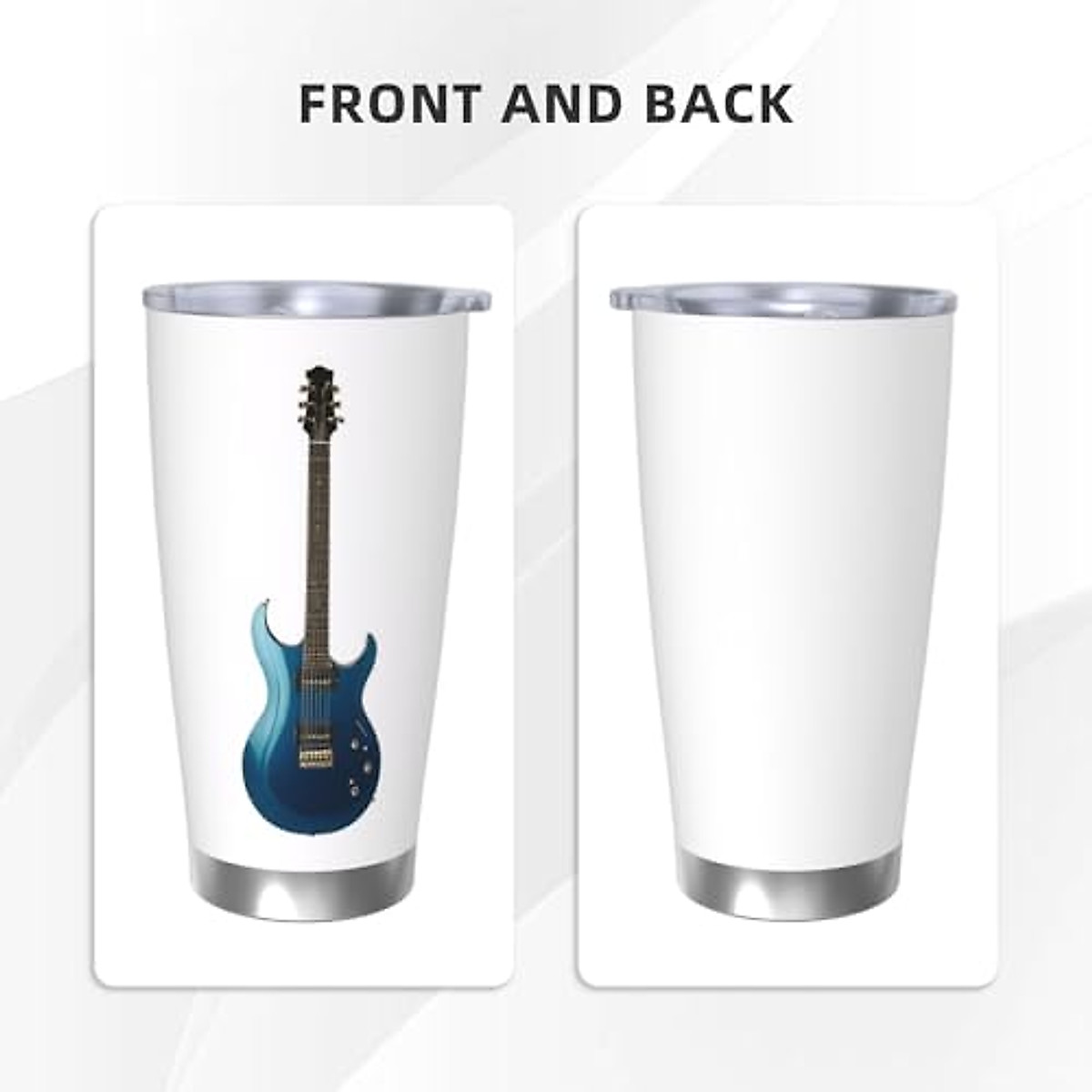 jshmgchw 3d Nice Guitar 20oz Tumbler, Car Cup With Lid And Straw, Spill-Proof, Stainless Steel Double Wall Vacuum Insulated Reusable Coffee Travel Mug, For Cold Drinks, Hot Beverage