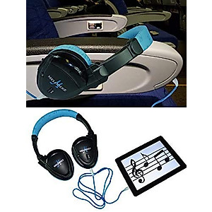 Wisconsin Auto Supply MDZHP-FF-BLK-(1) Black Wireless Headphone (2 Channel Fold Flat DVD Player with Case and 3.5 mm Auxiliary Cord), 1 Pack