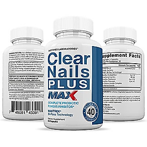 (3 Pack) Clear Nails Plus Max Pills 40 Billion CFU Probiotic Supports Strong Healthy Hair Skin Nails 180 Capsules