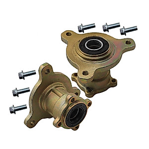 YC Yier Front Steering Wheel Tie Rod Kit Gear Rack Pinion Shaft & 3 Stud Wheel Hub Steering Spindle Knuckle DIY Parts for Go Kart Go Cart Golf Cart ATV Quad UTV Buggy Drift Trike 4 Wheeler Dolly Cart