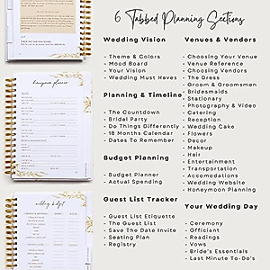 Wedding Planning Book and Organizer - Elegant Engagement Gift 18-Month Calendar Checklist Best Planning Book Gifts for the Bride - Ultimate Bridal Knot Wedding Diary Gift Countdown Binder and Planner