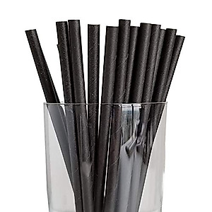 5,000 Black Paper Straws Length 7.67" Diameter 6mm Disposable Drinking Biodegradable Dye Free Bulk Straw | Canada Brown (Black)