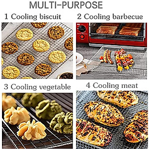 Air Fryer Basket, Compatible with Cuisinart TOA-60 Serie/TOA-65 Air Fryer, 304 Food-Grade Stainless Steel Wire Rack Cooling Racks For Cookies, Bread, Cakes, Oven Cooking