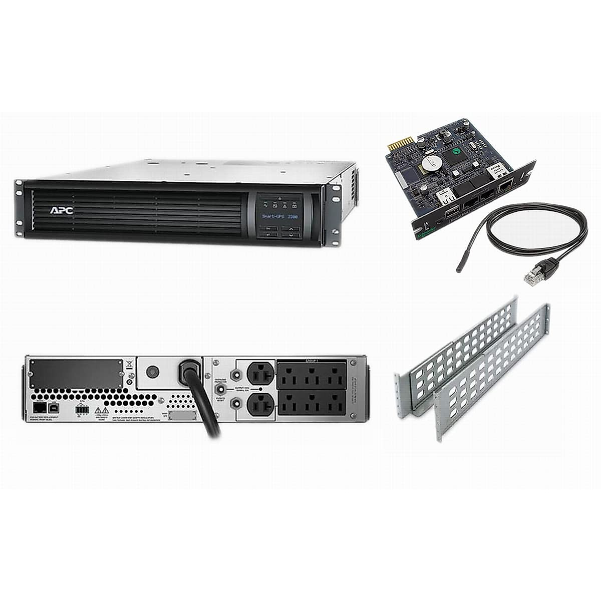 APC SMT2200RM2UNC Smart-UPS 2200VA 1920W 2U Rackmount Power Battery Backup with AP9631 Network Card (Renewed) (Certified Refurbished)