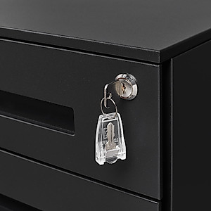 Gustonhon 3-Drawer Mobile File Cabinets Rolling Metal Filing Cabinet for Legal & Letter File Anti-tilt Design with Lock Under Desk Office Drawers Fully Assembled Except Casters (Matt Black)