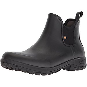 Bogs Men's Sauvie Slip On Low Height Chukka Waterproof Rain Boot, Black, 12