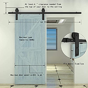 YIGOLD 9ft Barn Door Hardware Kit, Hardware for Sliding Barn Door, Antique Style, Sliding Smoothly Quietly, Factory Outlet Upgraded Version Quality Carbon Steel (I Shape Hanger)