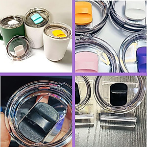 New Upgrade Magnetic Slider Replacement: Magslider For Yeti Lids 10 oz, 14oz, 16 oz, 20 oz, 26 oz, 30 oz (Black-Black)