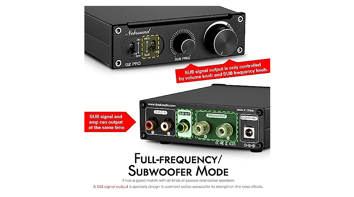 Nobsound G2 PRO 300W Subwoofer Amplifier for Hi-Fi Sound