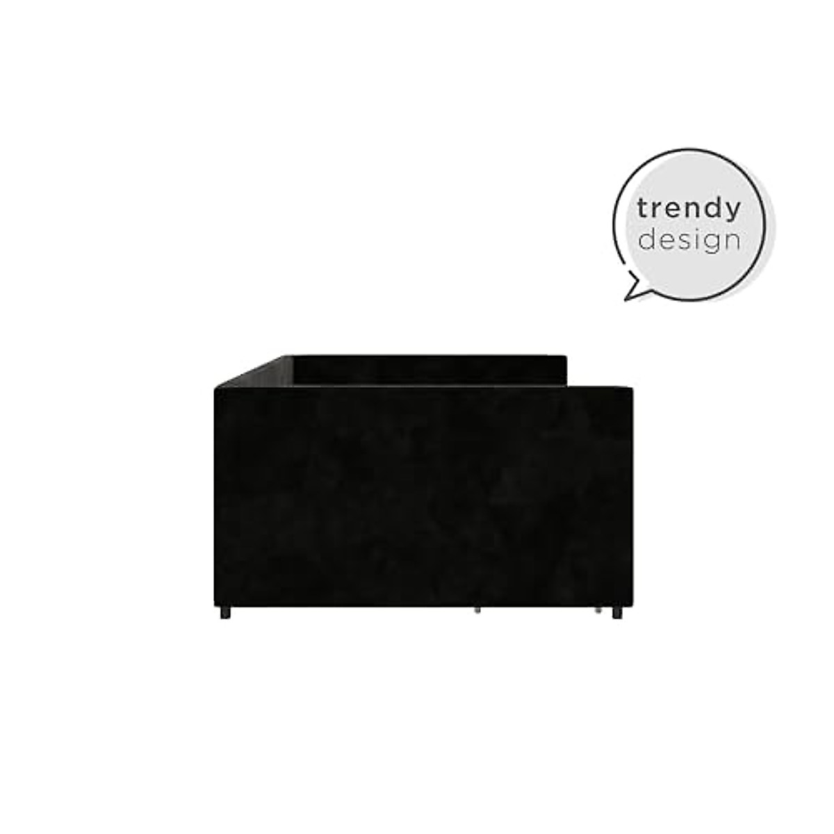 DHP Theo Daybed with Storage Drawers, Full, Black Velvet