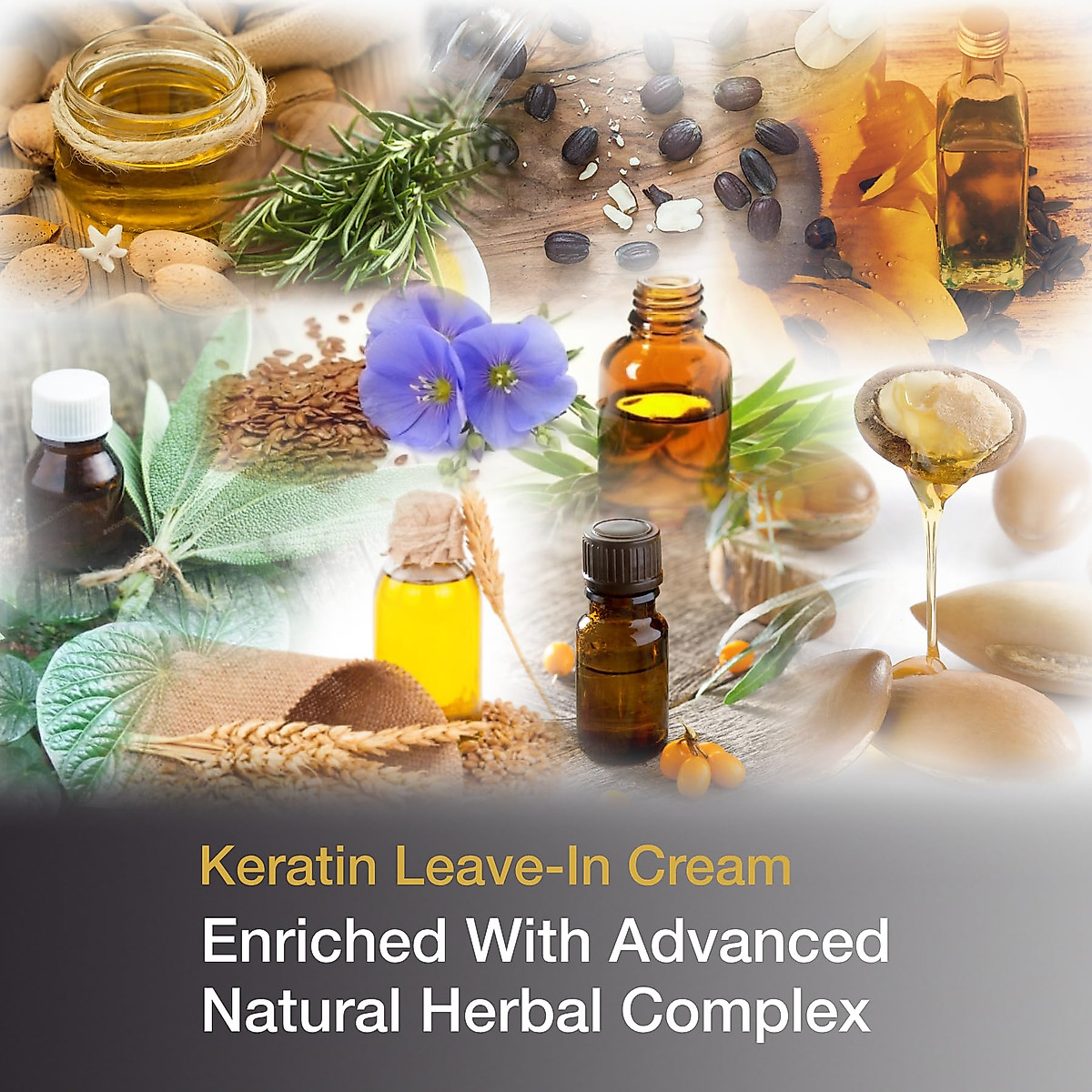 Vitamins Keratin Leave In Conditioner Moisturizer - Thin to Normal Hair Care Moisturizing Hydrating Detangler Cream for Dry Damaged Hair