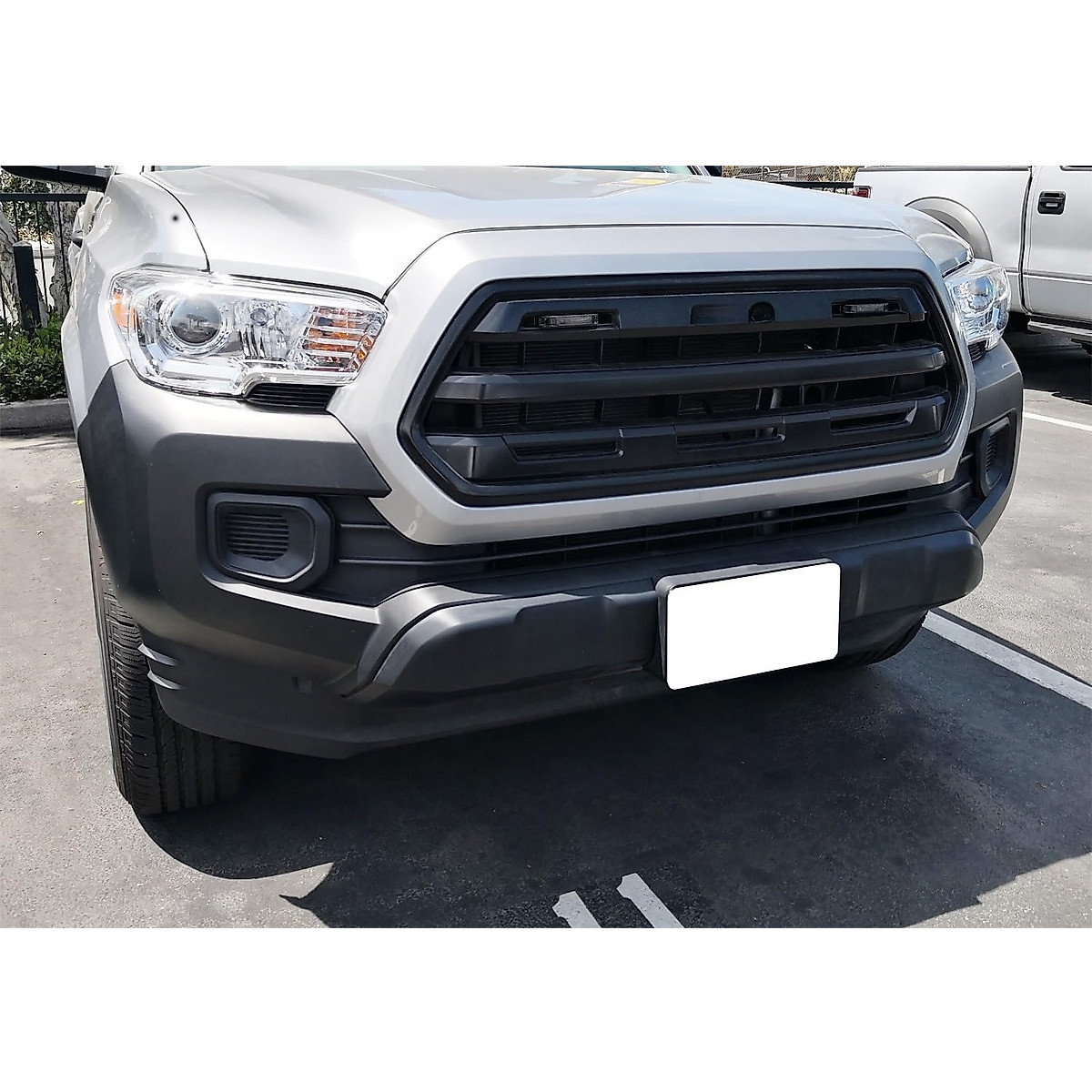 iJDMTOY Smoked Lens Amber LED Grille Lights Kit Compatible with 2012-up Toyota Tacoma, Center Set 2-Piece Marker Lamps w/Wiring & Hardware