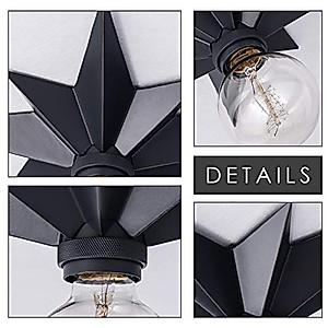 VILUXY Flush Mount Ceiling Light, Black Star Light Fixtures Ceiling for Hallway, Entryway, Study Room, Bedroom