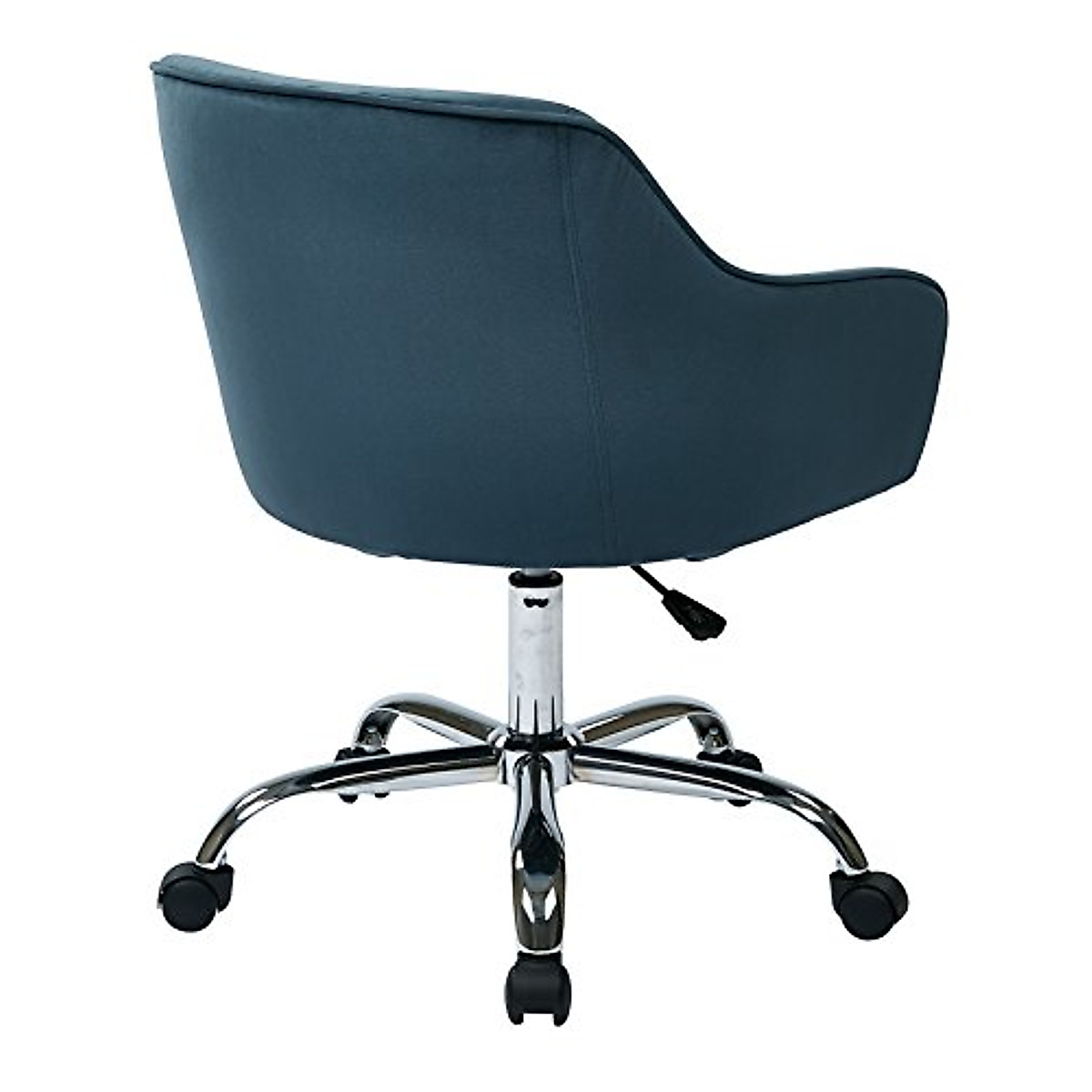 OSP Home Furnishings Bristol Adjustable Extra Plush Swivel Home Office Task Chair with Polished Chrome Base, Atlantic Blue Velvet