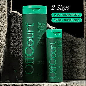 OffCourt Sulfate-Free Body Wash for Men & Women - Non-Drying Exfoliator with Glycolic & Lactic Acids Leaves Skin Fresh & Smooth with Fig Leaves and White Musk Scent, 14 Fl. Oz (Pack of 1)