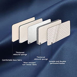 JOJ Car Seat Covers,5 Seat Car Seat Cover,No-Slip Waterproof Breathable Faux Leather Automotive Seat Covers Auto Interior Covers,Full Set,Cream Blue