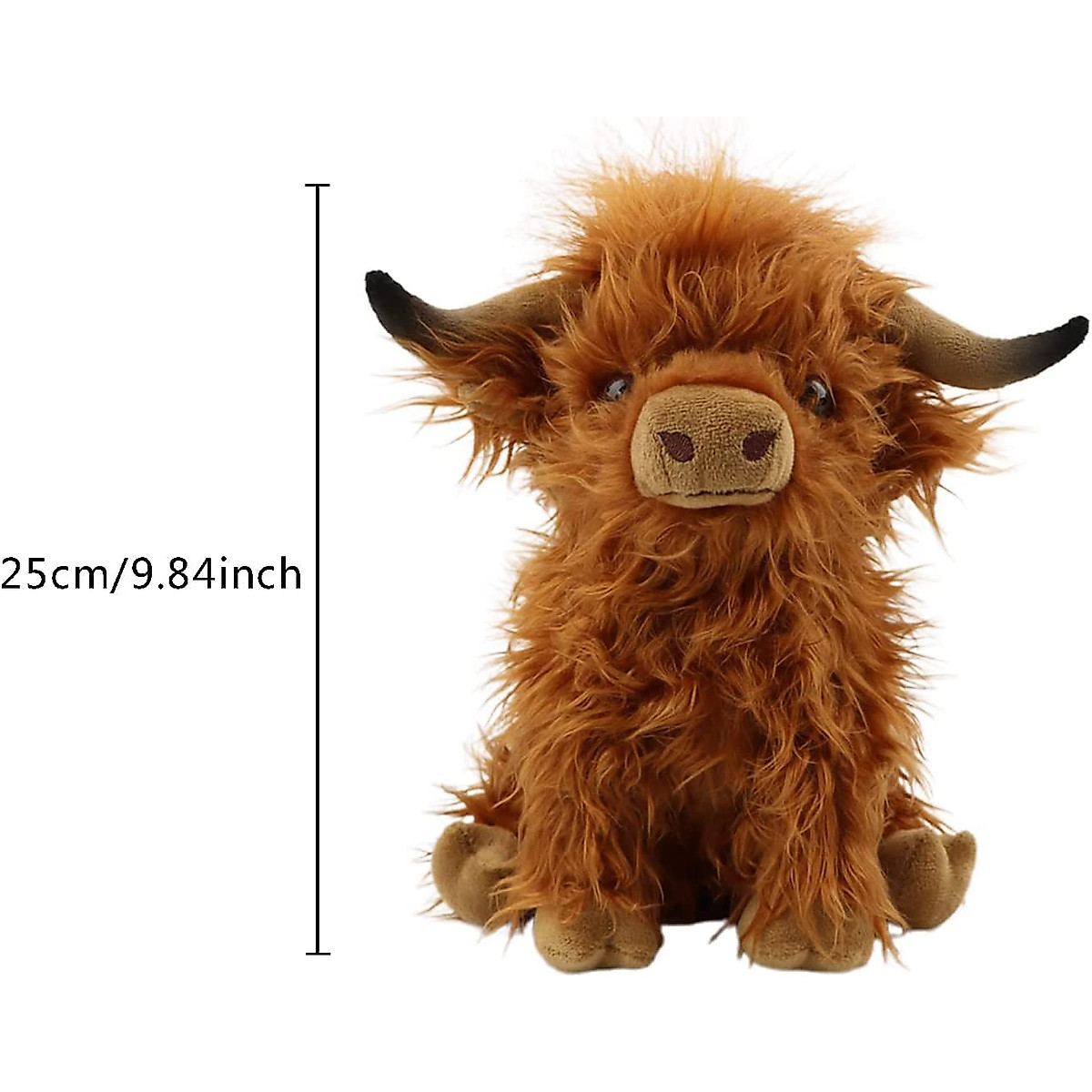 ROSIHA Highland Cow Plush,Cuddly Realistic Cow Stuffed Animal Farm Toy Pillow