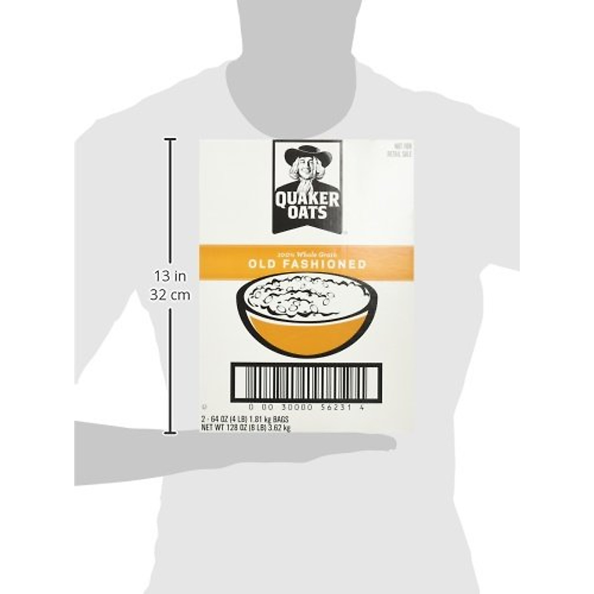 Quaker Old Fashioned Rolled Oats, Non GMO Project Verified, Two 64oz Bags in Box, 90 Servings, 4 Pound (Pack of 2)