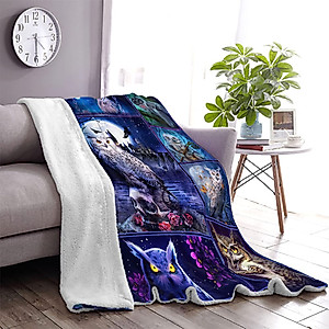 Juirnost Owl Gifts for Women,Owl Blanket,Owl Gifts for Owl Lovers,Owl Throw Blanket for Couch Sofa Bed Living Dorm Room Home Decor 50X60inch Just a Girl Who Loves Owls Blanket