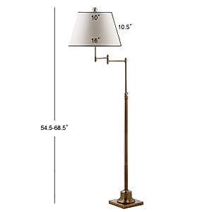 SAFAVIEH Lighting Collection Ingram Swivel Swing Arm Gold 60-inch Living Room Bedroom Home Office Standing Floor Lamp (LED Bulb Included)