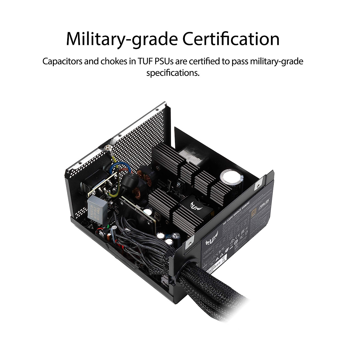 ASUS TUF GAMING 550W Bronze PSU, Power Supply(Axial-tech fan design, Dual Ball Fan Bearings, 0dB Technology, 80 PLUS Bronze Certification, 80cm 8-pin CPU Connector, 6-year Warranty)