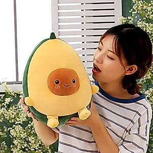 SNOWOLF Avocado Plush Cute Avocado Hugging Pillow Food Fruit Shaped Stuffed Doll Toy Soft Cushion (30cm/11.81in)