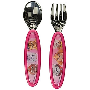 Playtex Mealtime Paw Patrol Utensils for Girls Including 1 Spoon and 1 Fork(Pack of 1)