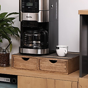 DDYURI Coffee Pods Storage Drawer Holder for Capsules - Multi Functional Desk Organizer Drawers For K-Cup Coffee Maker Brew - Kitchen Mini Wooden Box Chest Sideboard Counter Organization CF1D2C Dark