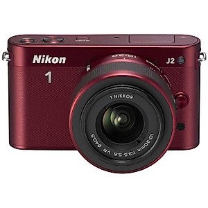 Nikon 1 J2 Compact System Camera with 10-30mm and 30-110mm Double Lens Kit - Red (10.1MP) 3 inch LCD