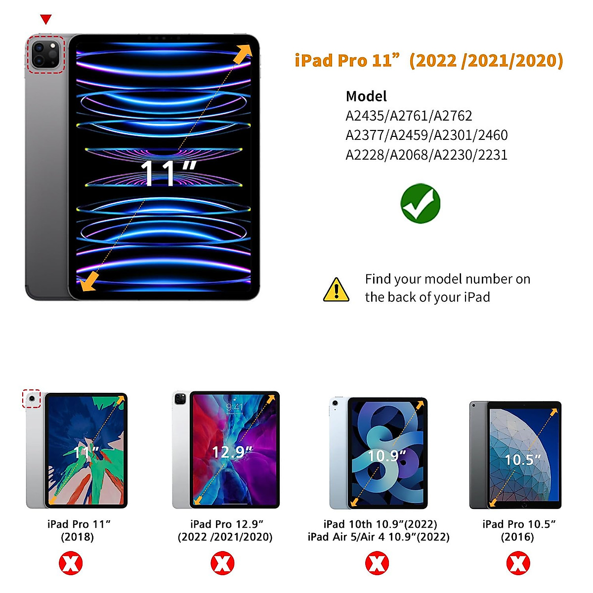 ZtotopCases for iPad Pro 11 Inch 4th/3rd/2nd Generation Case 2022/2021/2020, Premium PU Leather Smart Folio Cover with Auto Wake/Sleep, Hand Strap for iPad Pro 11'' 4th/3rd/2nd Gen,Brown