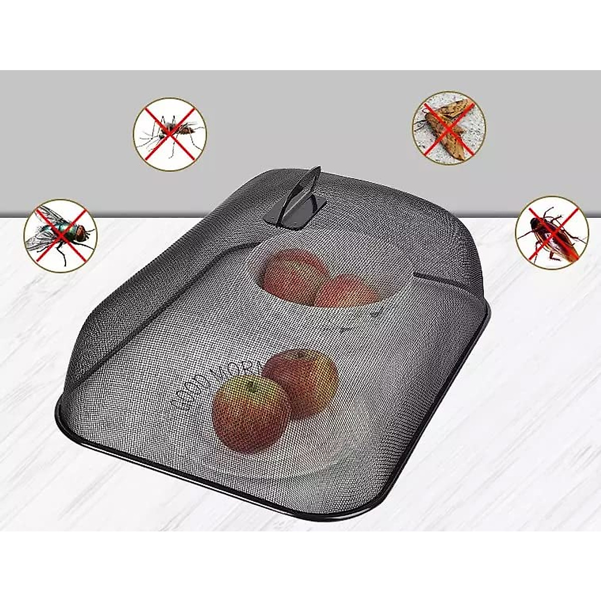 CUISINOX Dome for BBQ, Picnics and Outdoor Entertaining Stainless Steel Mesh Food Cover, Rectangular 18.5" x 13.5" x 8", Black