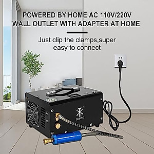 TUXING 4500Psi PCP Air Compressor,PCP Rifle/Pistol and Paintball Tank Air Pump, Powered by 12V Car DC or Home 110V AC with Power Converter and Built-in Water Oil Filter