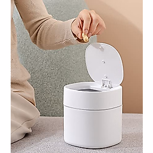 Lawei 2 Pack Mini Trash Can with Lid, 2 Liter/0.5 Gallon Countertop Trash Can Wastebasket Desktop Garbage Can for Bathroom Vanity, Desktop, Kitchen, Tabletopand Office