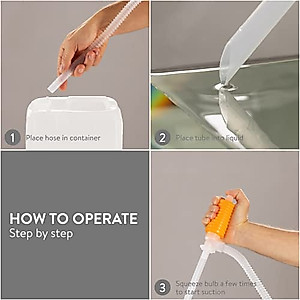 Water & Fuel Transfer Pump Siphon - Large Squeezing Gas Siphon for Lawn Mowers & Manual Pumping Petrol, Water Syphon, Alcohol and more! - Siphon Pump for Gasoline (By Luigi's)