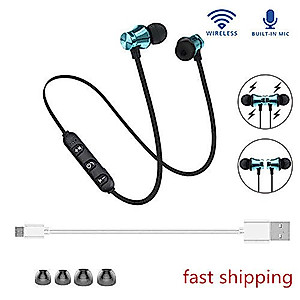 Heave Wireless Sport Earphones,4.2 Wireless Earbuds Magnetic IPX6 Running Headphones,Noise Cancelling Mic Earbuds,in-Ear Headphones for Sports Training Black