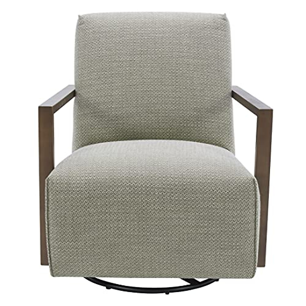 Amazon Brand – Rivet Contemporary Upholstered Glider Accent Chair with Wood Arms, 30.3"W, Pumice