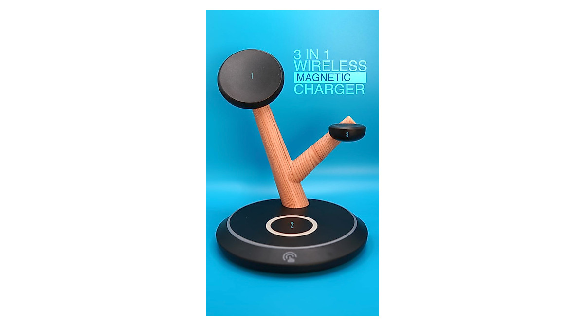 Tree Design Wireless Charger 4-in-1 Qi Charging Stand for Apple Devices