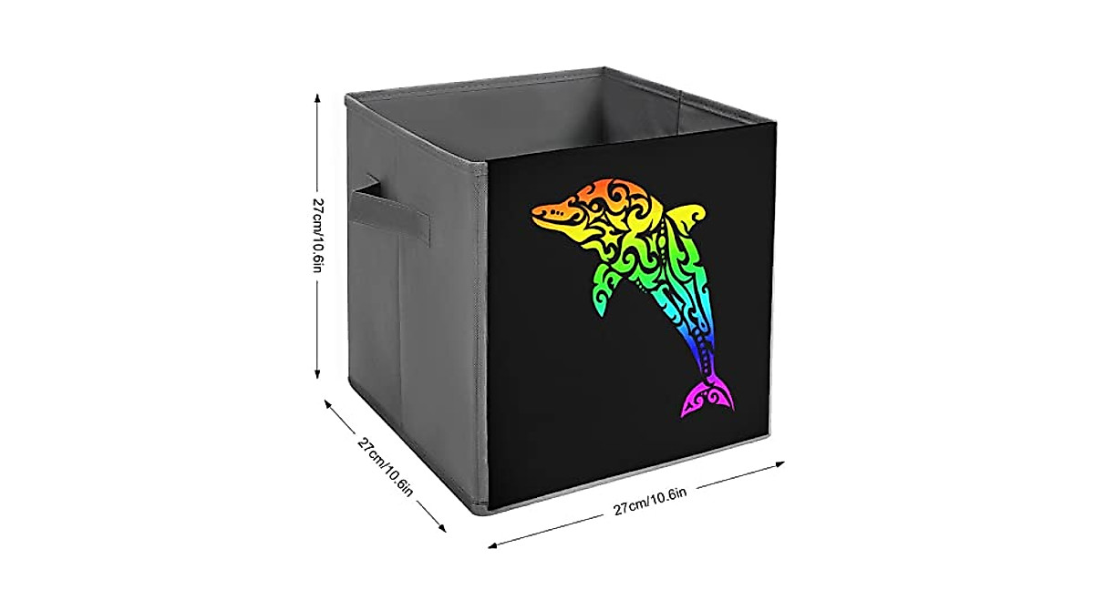 Rainbow Dolphin Collapsible Storage Bins - Organize Your Space
