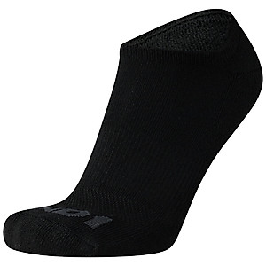 AND1 Men's Athletic Socks - Cushion Comfort No Show Socks (24 Pack), Size 6-12.5, Black