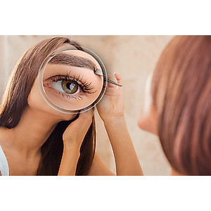 Mavoro Magnifying Mirror with Suction Cups - Triple Suction Cup Stick on Mirror with 10X Magnification. Portable Travel Makeup Mirror, Magnified Cosmetic Mirror