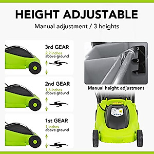 Electric Lawn Mower Grass Cutter Machine,Corded, 12 Amp, Dethatcher,13-Inch with Collection Box