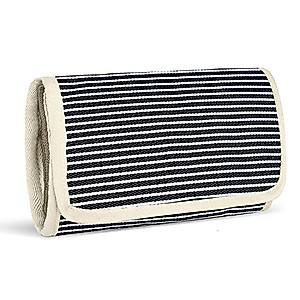 Teamoy Jewelry Roll, Jewelry Travel Organizer for Necklaces, Earrings, Bracelets, Rings, Brooches and More, Compact and Easy to Carry, Stripes