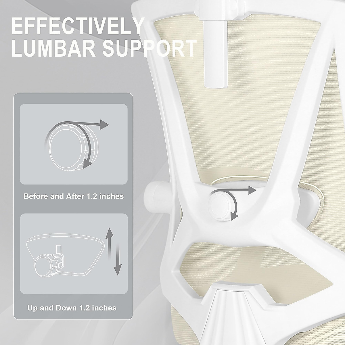 Misolant Ergonomic Office Chair with Footrest, Ergonomic Desk Chair with Adjustable 2D Lumbar Support, High Back Office Chair with Adjustable Headrest, Comfortable Executive Office Chair