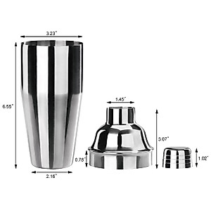 New Star Foodservice 48414 Stainless Steel Cocktail Shaker, 25 oz, Silver