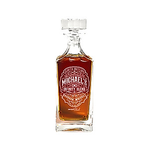Personalized Infinity Bottle Decanter - Engraved Infinity Bourbon Whiskey Decanter with Custom Details - Personalized Gift for Whiskey Enthusiast, Infinity Bottle Glass Decanter - Unique Barware