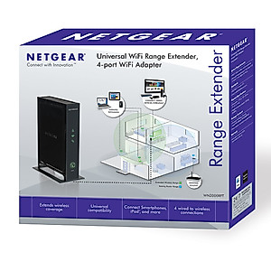 NETGEAR N300 Wi-Fi Range Extender - Desktop Version with 4-Ports (WN2000RPT)