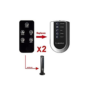 Replacement Remote Control for Lasko Household Tower Fan T42951 2pk