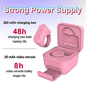 Upgrade Scroll Ring Bluetooth, TIK Tok Bluetooth Remote Control Page Turner, TUZTUALA 3 in 1 Function TIK Tok Remote, Scrolling Ring Compatible with iPhone iPad Android Cell Phone, Pink