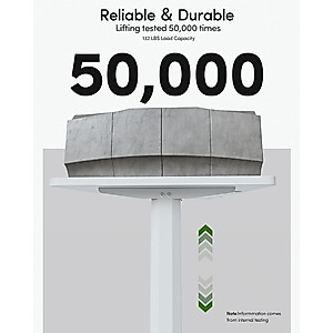 FEZIBO Height Adjustable Electric Standing Desk, 55 x 24 Inches Stand up Table, Sit Stand Home Office Desk with Splice Board, White